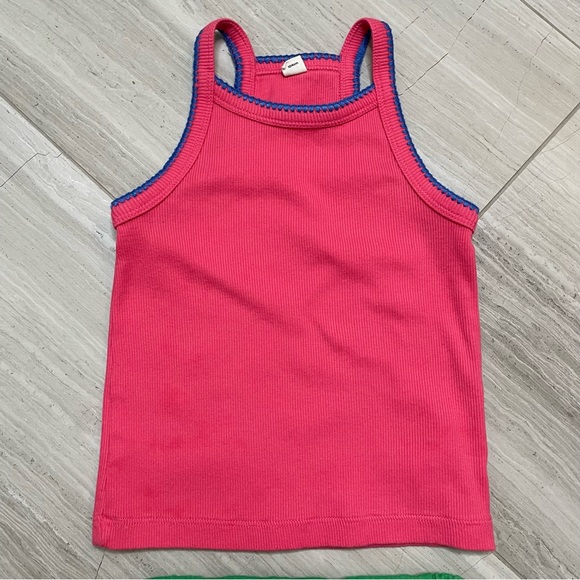 Boden | Shirts & Tops | Boden Girls Cut Away Tank Contrast Trim Summer Racer Lollipop Pink ...